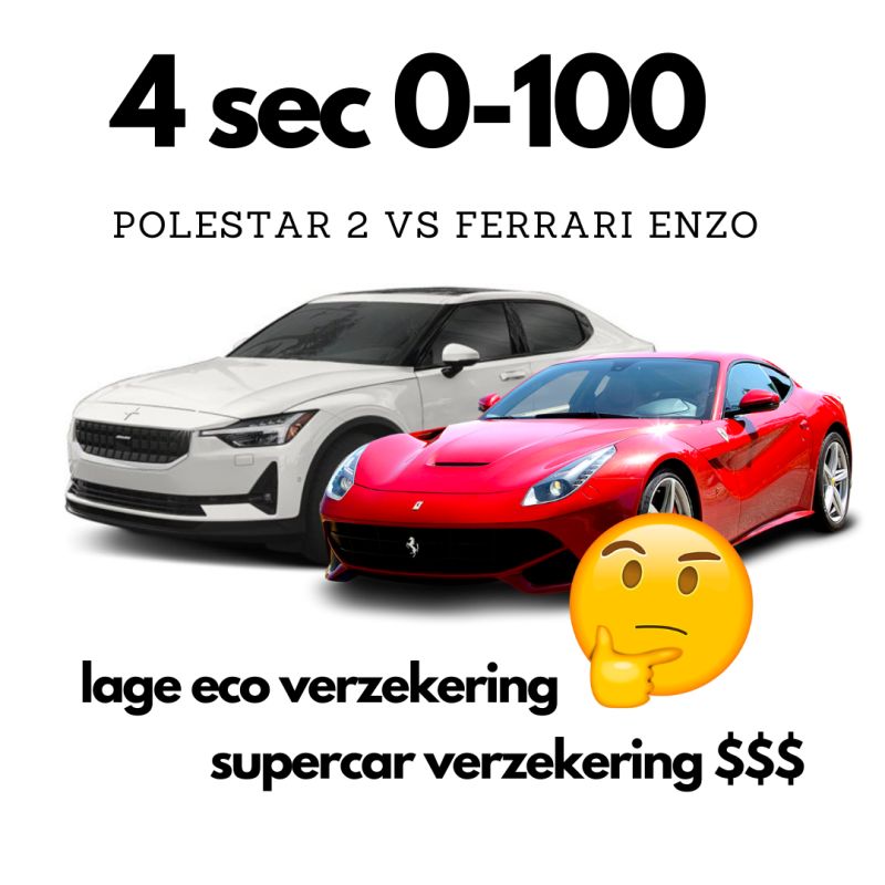 Rara, wie heeft de hoogste polis? Een polestar 2 of een Ferrari Enzo ...